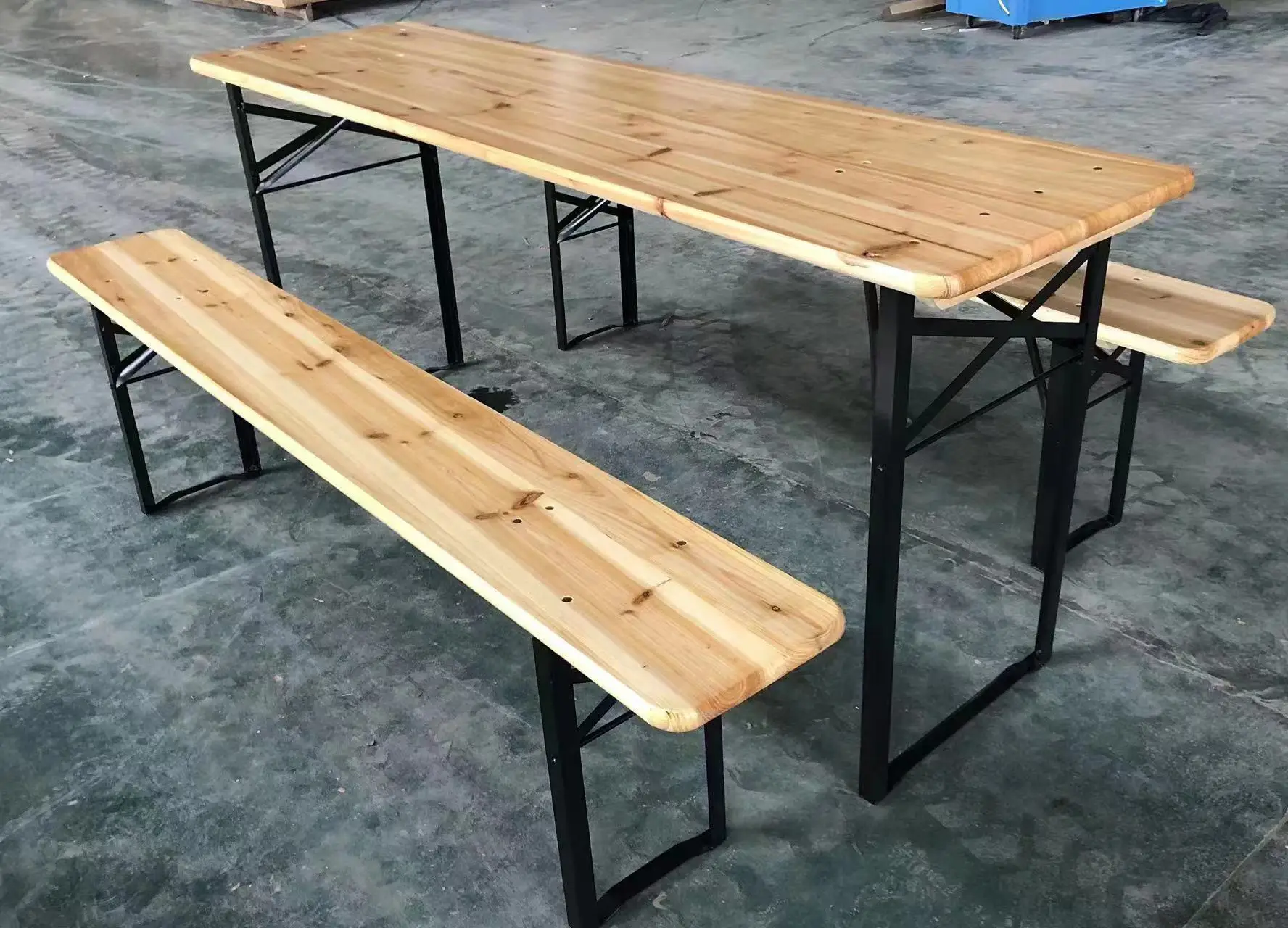 6ft Wooden Foldable Beer Table Outdoor Furniture Wooden Folding Camping ...