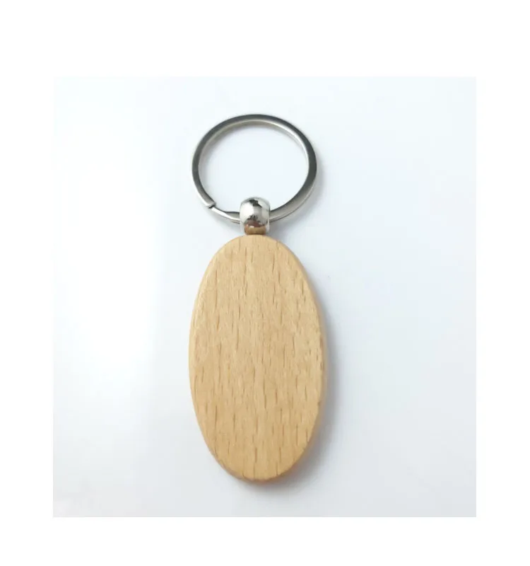 Different Shapes Blank Beech Wooden Key Chain Wood Keychain Key Ring ...