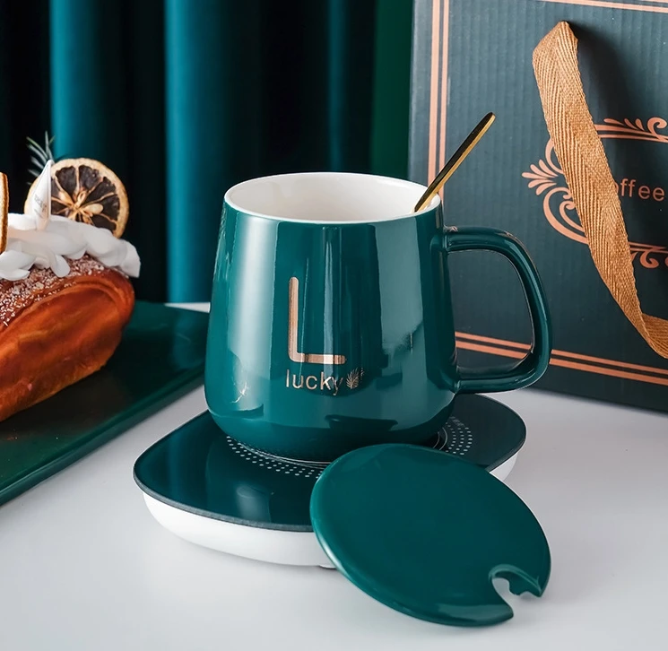 Custom LOGO Smart Ceramic Milk Coffee Thermostatic USB Mug