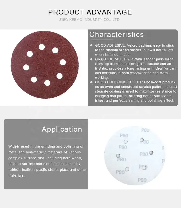 P400/800/2000 Dry Aluminium Oxide Round Sand Paper 5/6/7 Inch Sanding ...