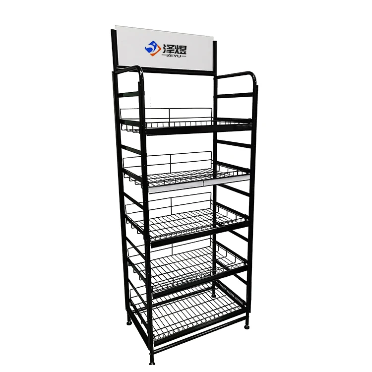 Floor Standing 5 Layer Potato Chips Metal Display Rack For Sale - Buy ...
