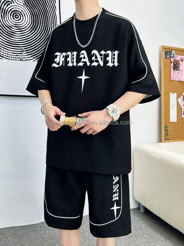 Short Set Men Shorts And T-shirt Set Men's Clothing Summer Shorts ...