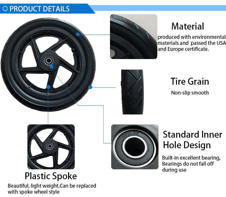 12-Inch Polyurethane Caster Wheels for Wheelchair & Baby Carriage ...