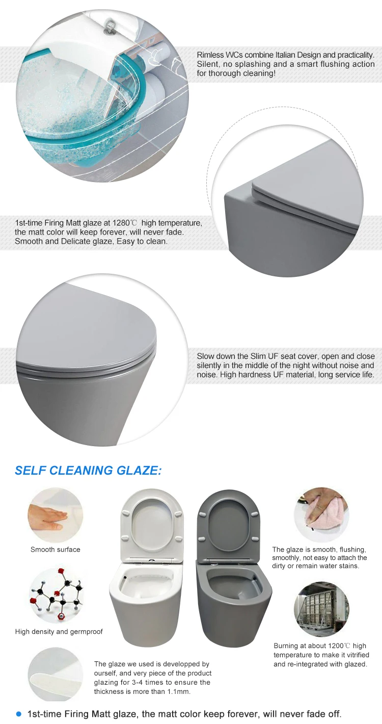 European Modern Wall Mounted Siphon Flushing Bathroom Toilette Bowl Wc ...