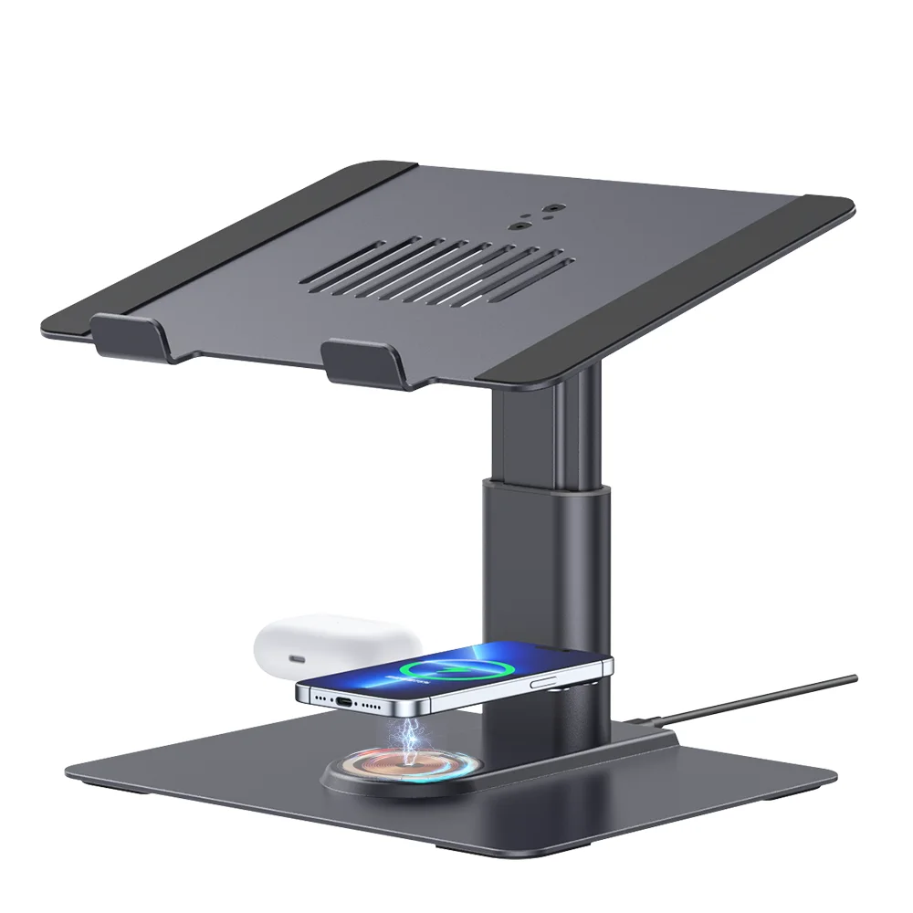 New Arrival 15W Wireless Charger Laptop Elevator Stand with Type-C ...