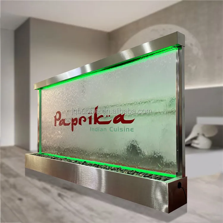 Water Fountain Glass Waterfall Fountain Signboard Design Screen For ...