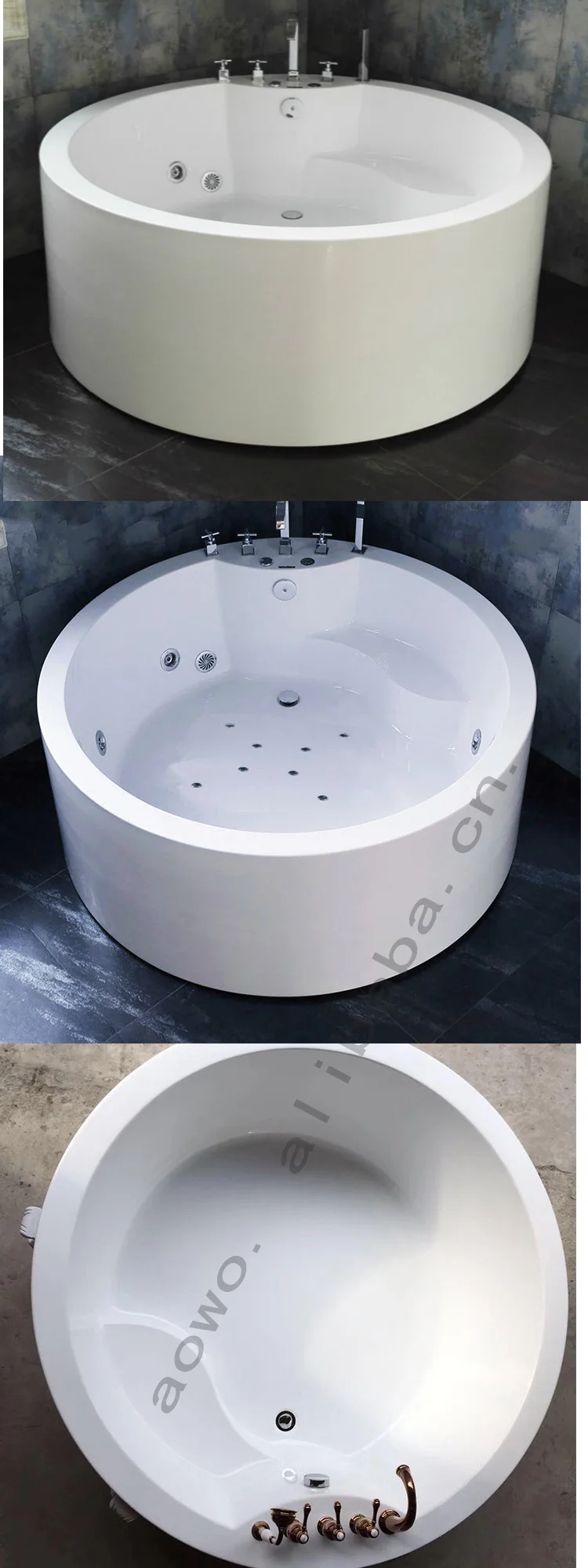Hot Round Shaped Bath Tub Freestanding Whirlpools Bathroom Acrylic ...