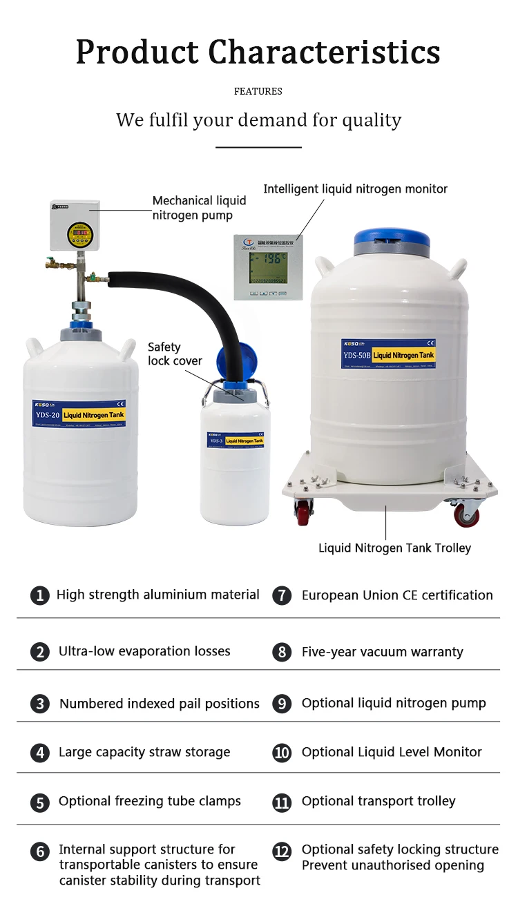 Small Dewar Vessel Flask 6L - Portable Liquid Nitrogen Container