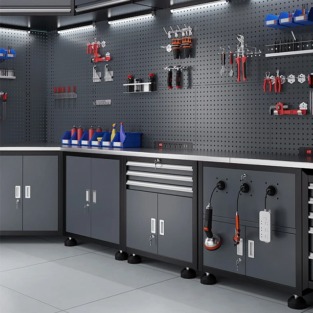 Modular Heavy-Duty Steel Garage Workstation - Customizable