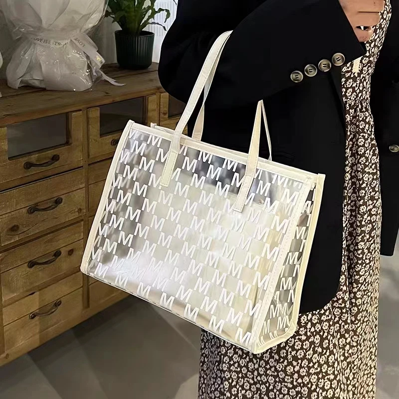 Custom Printed Logo Transparent Pvc Tote Bag Multicolor Ins Style ...