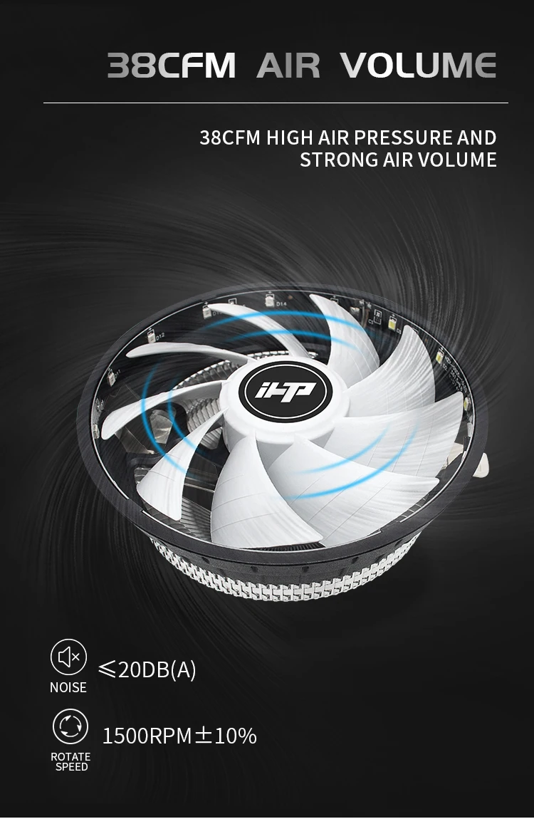 Cpu Cooler Fan Heat Pipe Rgb Gaming Pc Computer Case Cpu Air Cooler Low ...