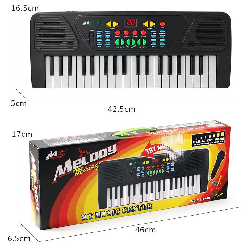 Children's 37-key Charging Musical Learning Toys Kids Electric Keyboard ...