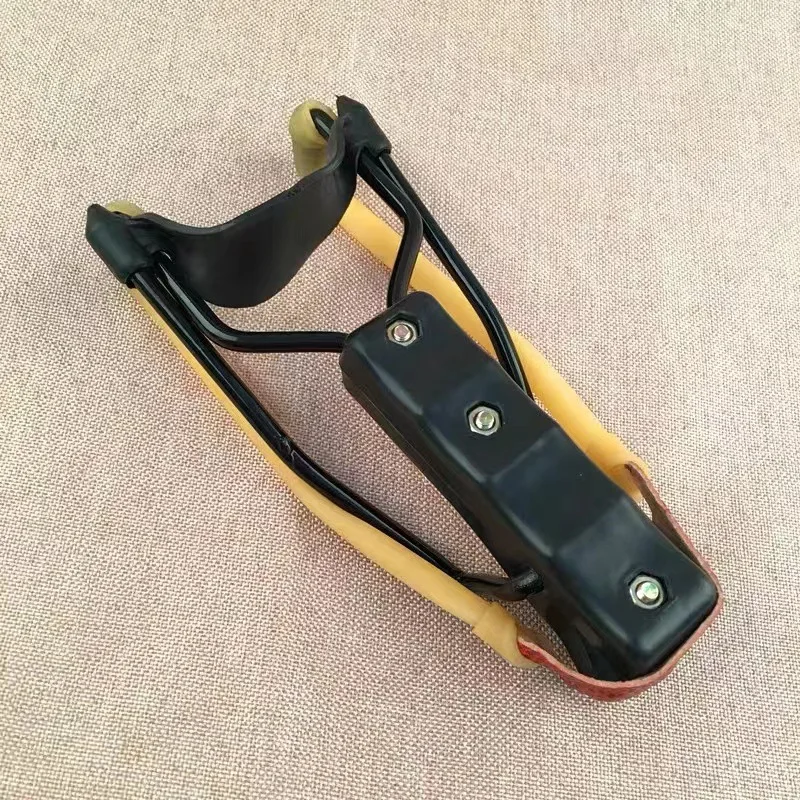 Outdoor Hunting Slingshot Single Band Folding Molded with Leather Pouch ...
