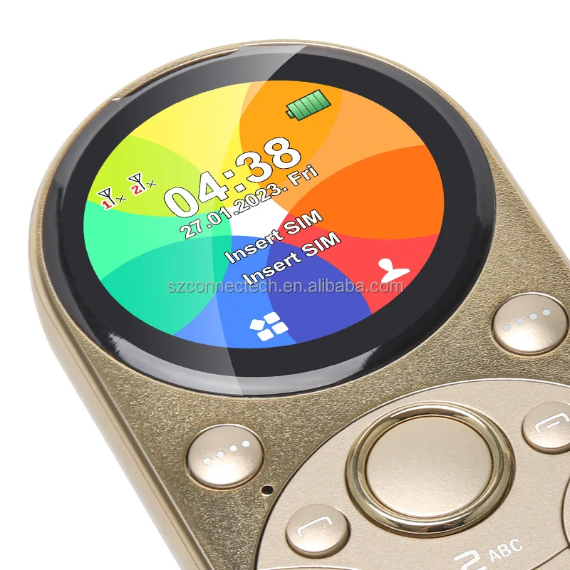 UNIWA 1.39inch Round GSM Dual SIM Unique Design Keypad Pocket Mobile ...