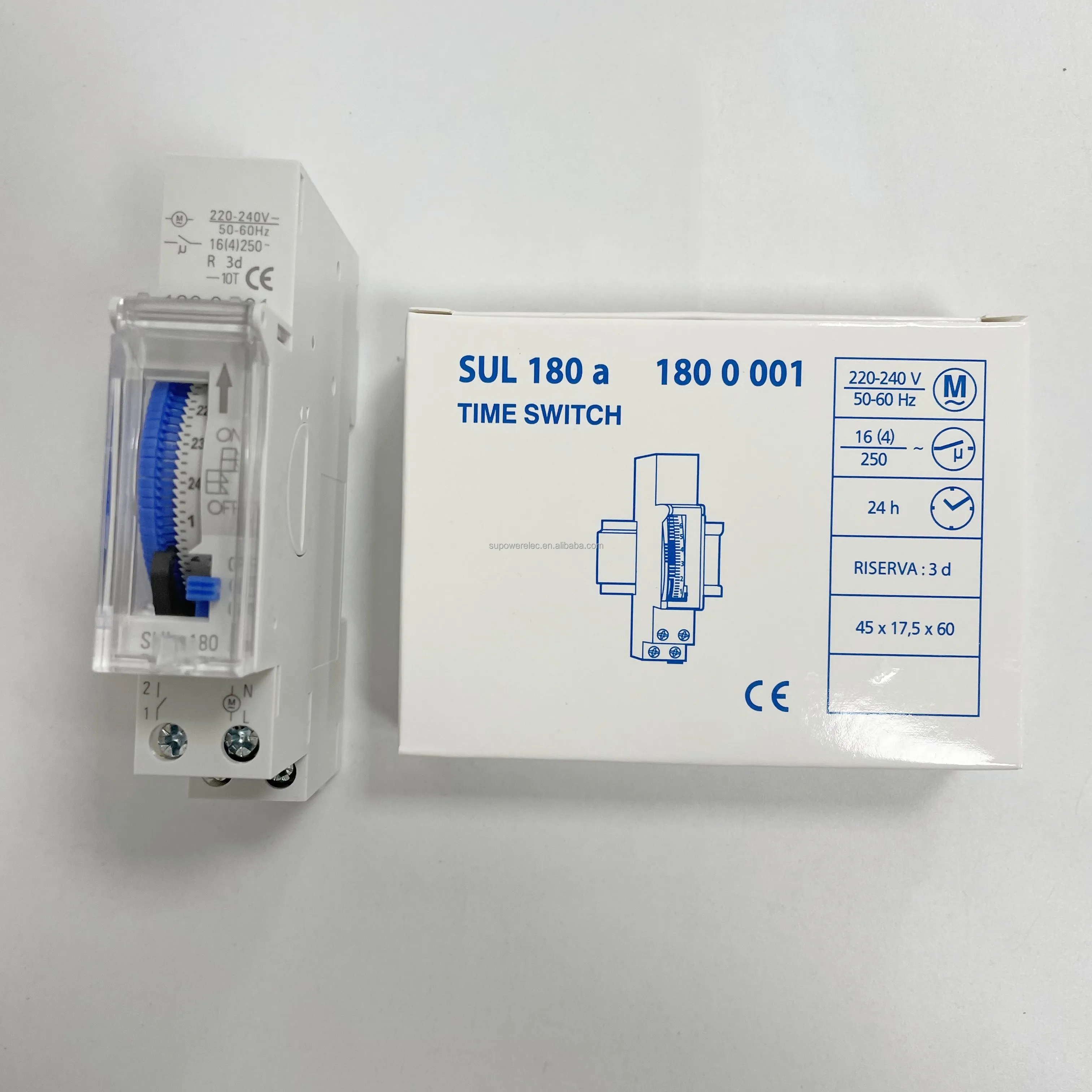 SUL180a AC 220V 16A 20A 24 시간 매일 풀그릴 24 H 소음 가로장 투명한 케이스를 가진 기계적인 타이머 ...