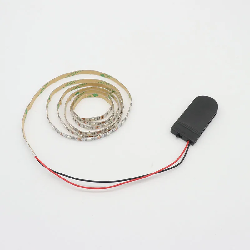 Battery Cell Powered LED Strip Lights - 5V, 50cm, 110 Leds
