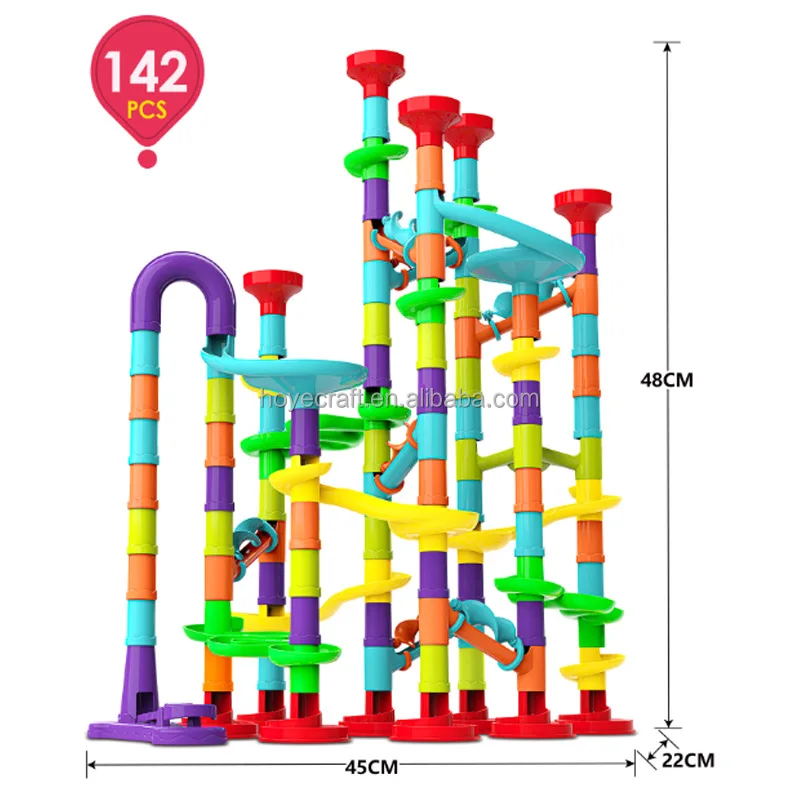 DIY Construction Maze Ball Track Marble Run Toy Set STEM Toy