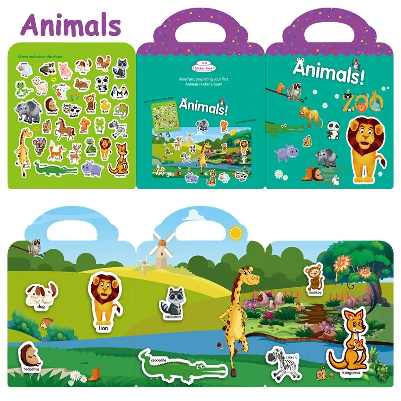 Hot Sale Children Scene Educational Stickers Diy Hand-on Puzzle Sticker ...