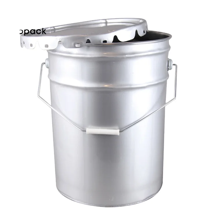 2 Liter Clear Plastic Bucket with Lid and Handle Round Can for Water or ...
