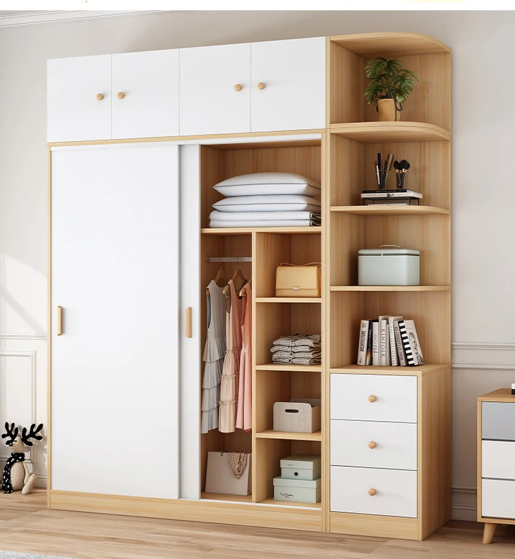 Modern Two Doors Bedroom Mdf Wardrobe Design With Mirror Storage ...