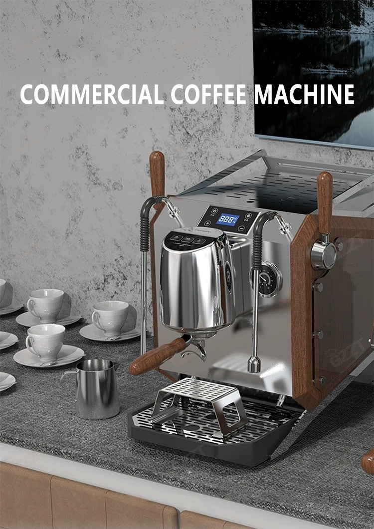 Commercial Semi Automatic Coffee Machine Office Italian Espresso Maker ...