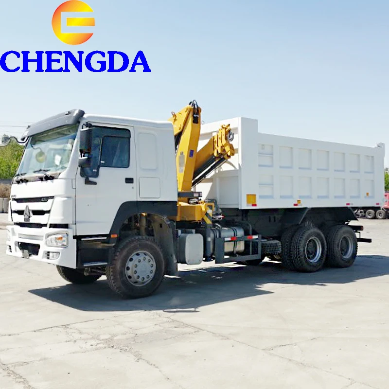 New Howo Lorry 10Ton Folding Boom 6X4 Dump Truck With Crane| Alibaba.com
