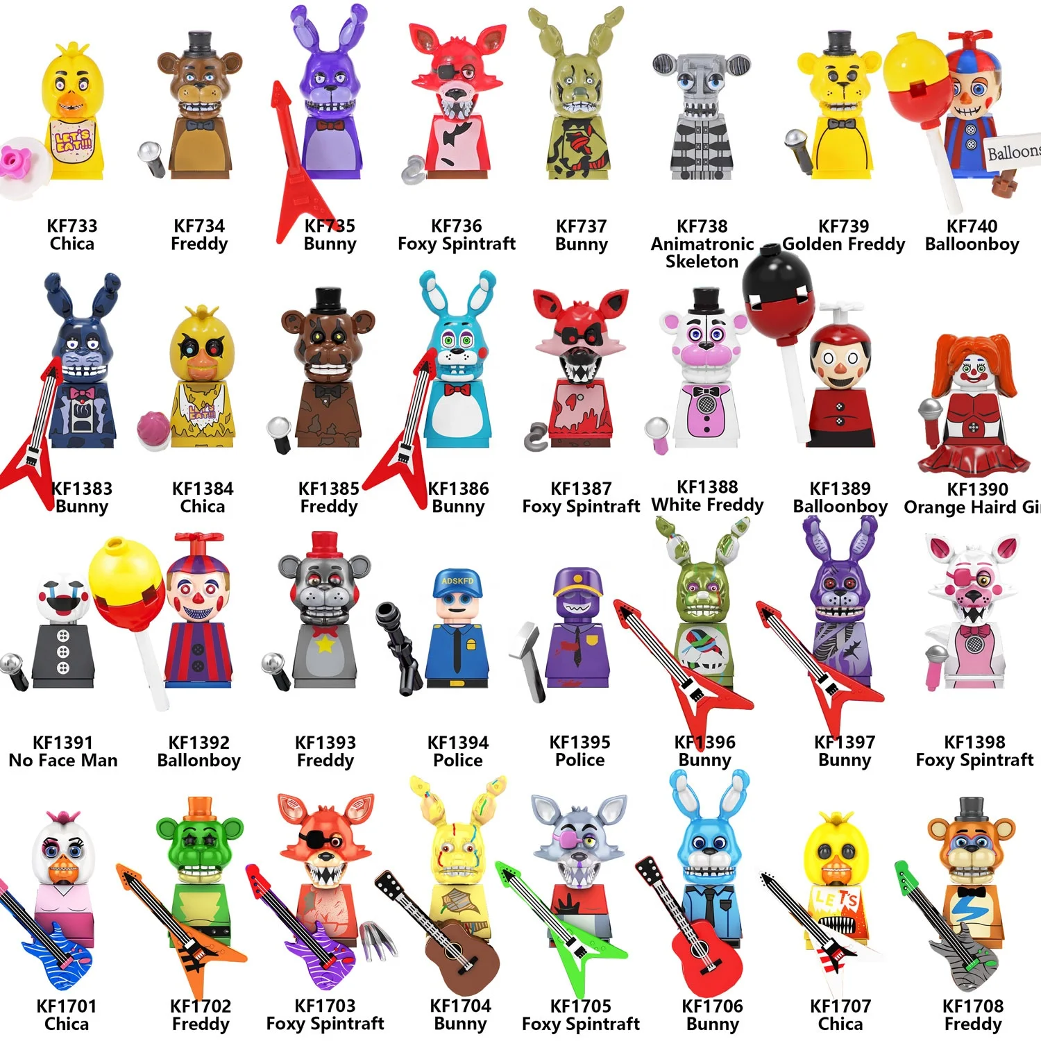 Kopf Block Fnaf Horror Game Figure Toy Freddy Bunny Chica Foxy ...