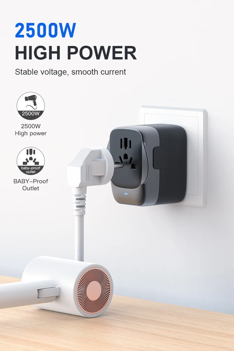 Universal Travel Plug Adapter Fast Charging Fast Charger Type C Power ...
