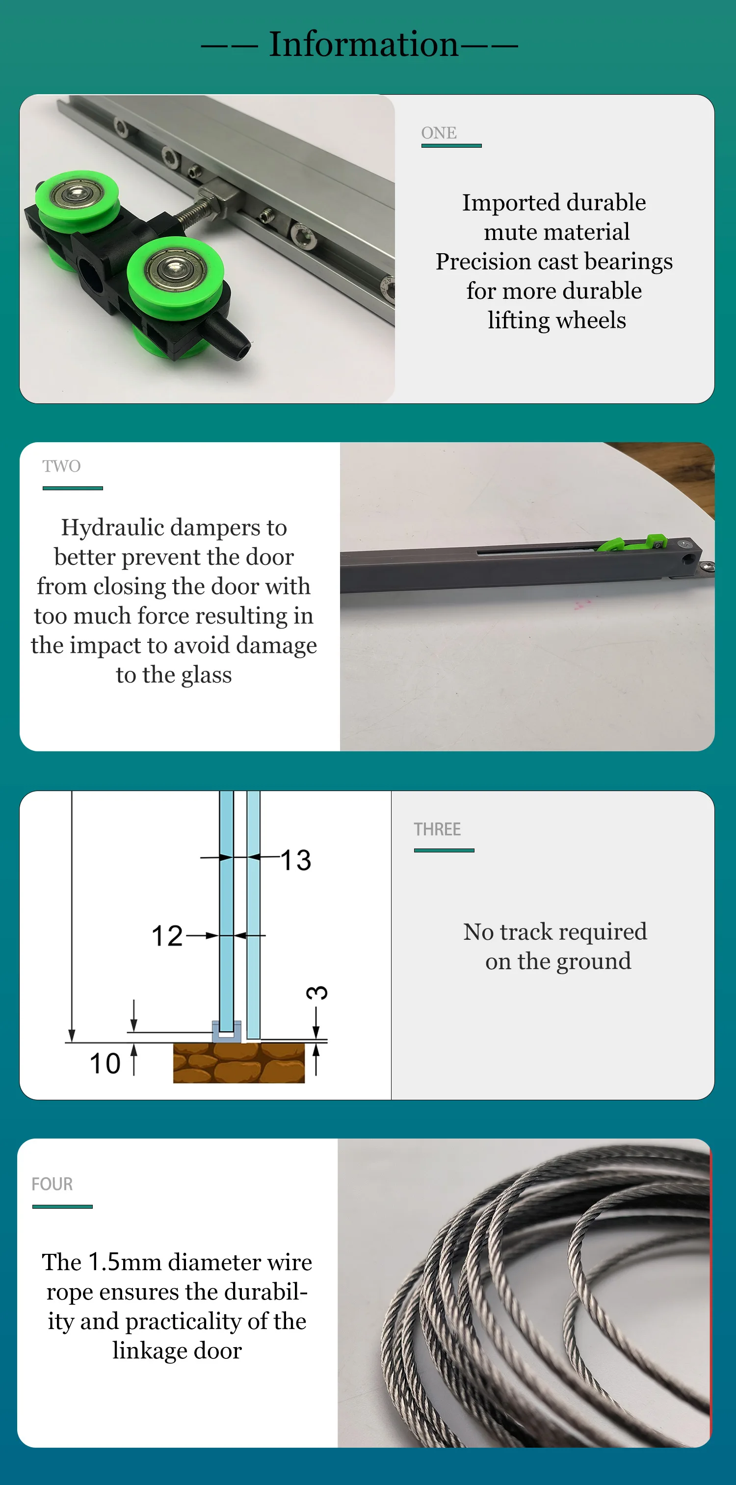 Modern Interior 2 Panel Telescoping Synchronous Frameless Glass ...