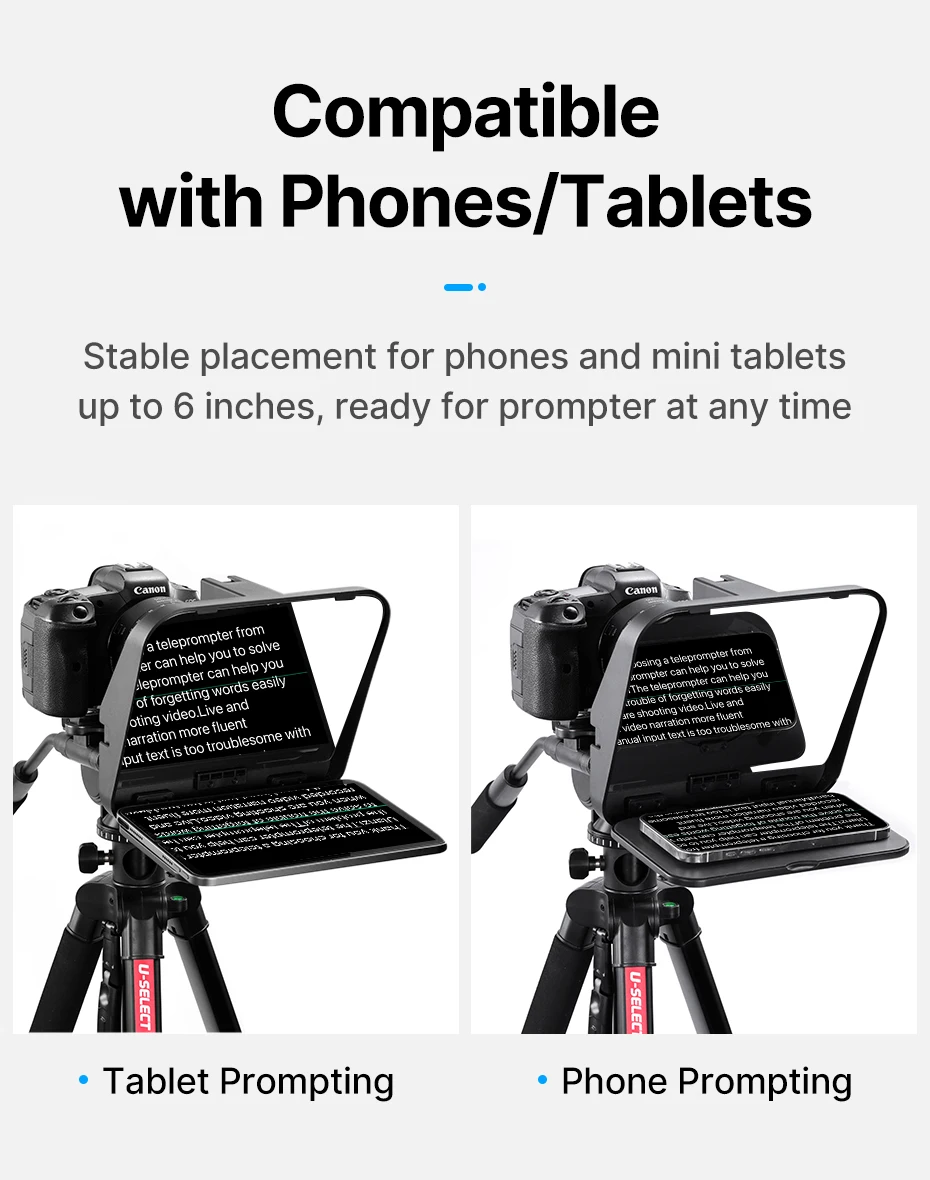 Ulanzi RT02 Teleprompter - Versatile for Mobiles & Cameras