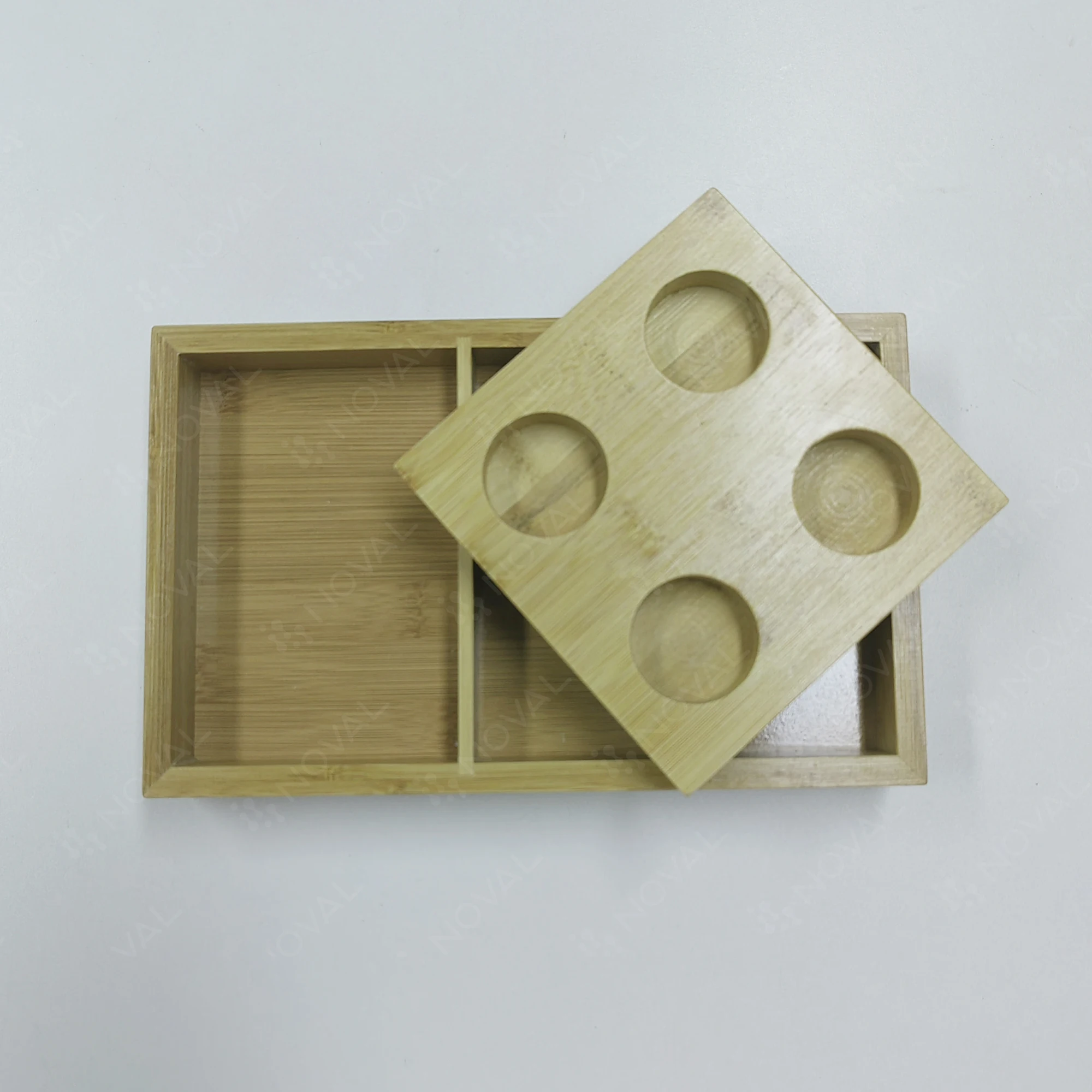 Customizable Bamboo Spa Tray and Plate Wood Set for Salons