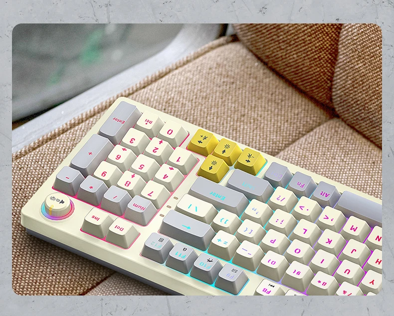 T-WOLF T50 RGB Wired Mechanical Gaming Keyboard with Blue Switches ...