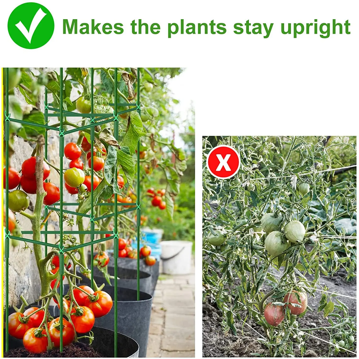 Tomato Cage Plastic Tomato Plant Cage Conical Trellis Climbing Plant ...