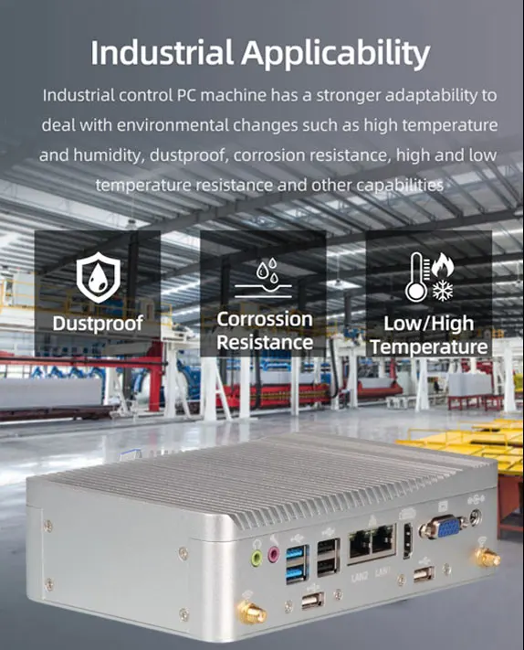 Fanless Box PC 6 COM RS485 Industrial Computer J1900 Support GPIO 2 ...