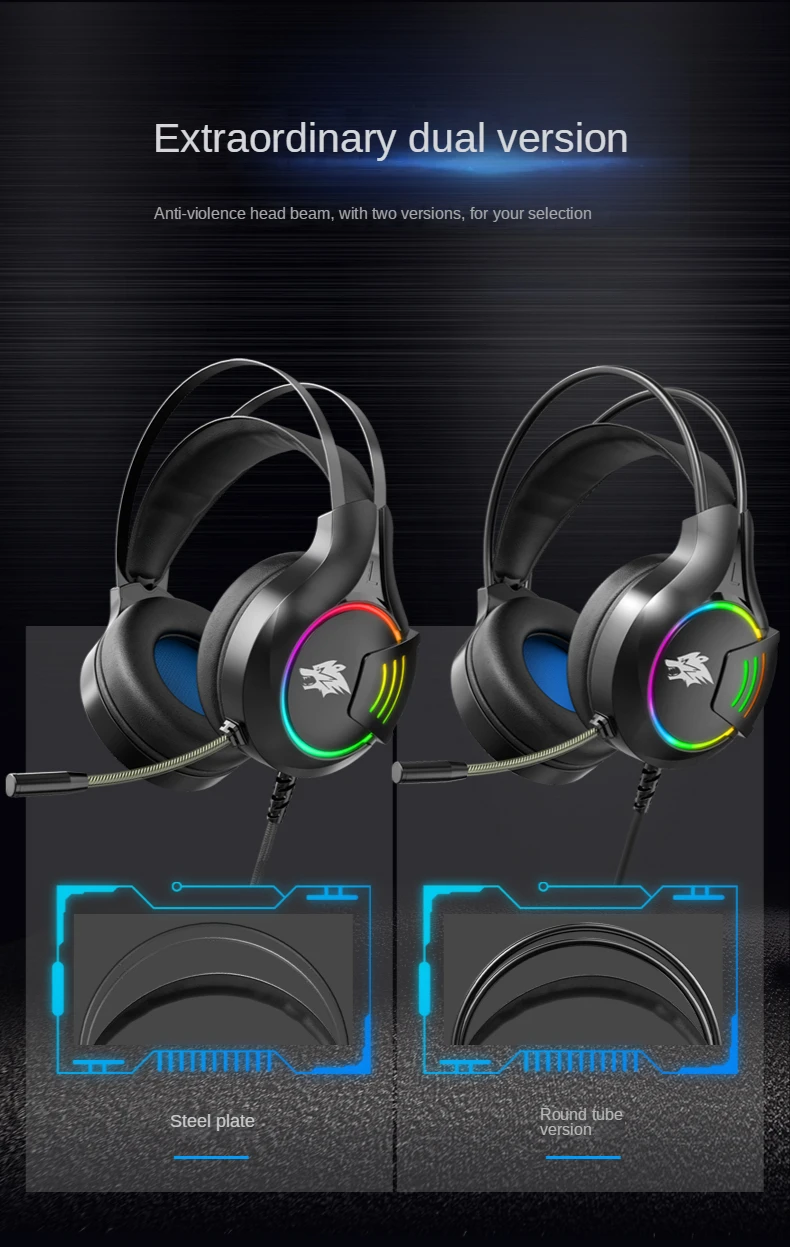 High Quality H20 Usb Wired Gaming Headset Colorful Led Gaming ...