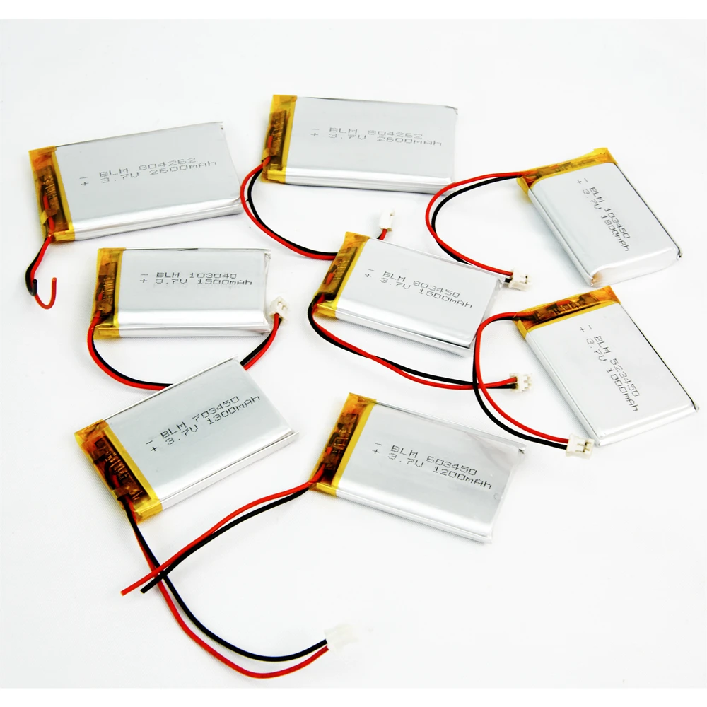 Customized 1200mah 850mah 500mah Rechargeable 103450 3.7v Lipo Polymer ...