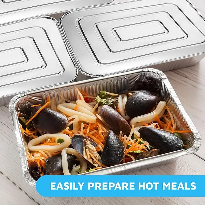 Aluminum Rectangle Foil Containers Easy And Convenient Cooking Solution ...