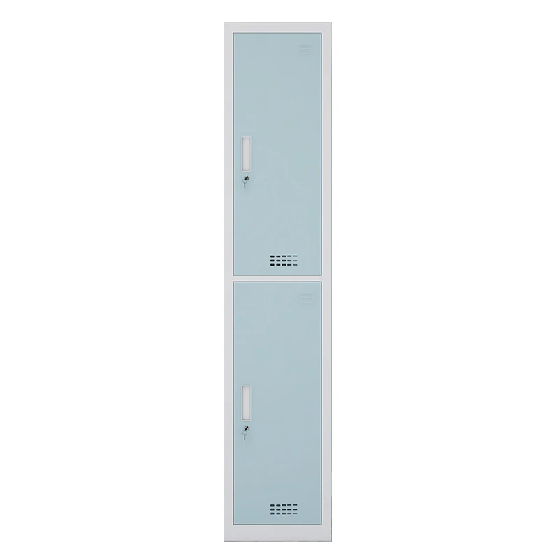 2 Tier Steel Locker Cabinet Staff Storage Locker Cupboard Metal 2 Door ...
