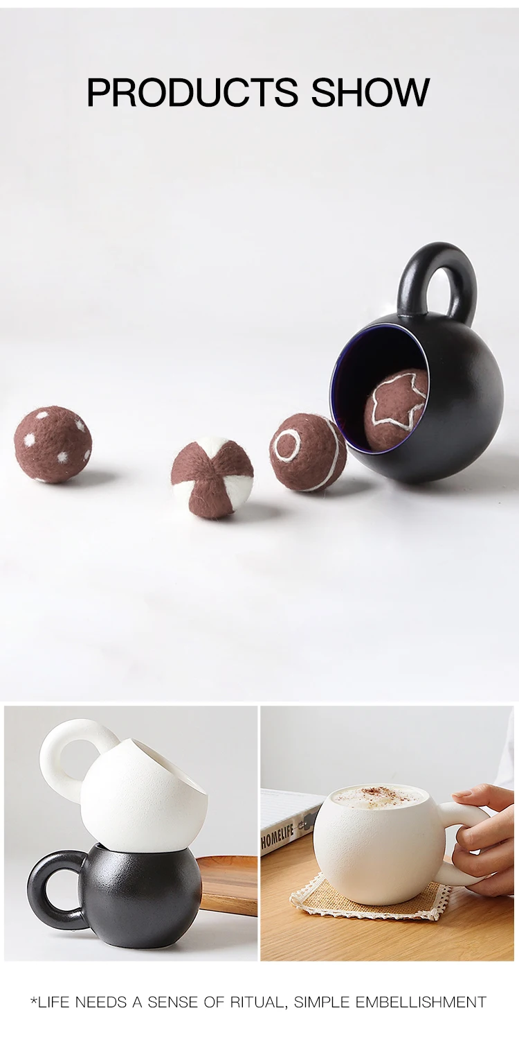 Custom Logo White Matte Frosted Porcelain Cup - Big Ear Mug