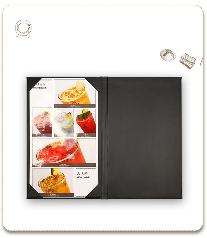 Custom Leather Menu Holder Hotel Restaurant Supplies Table Menu Card ...