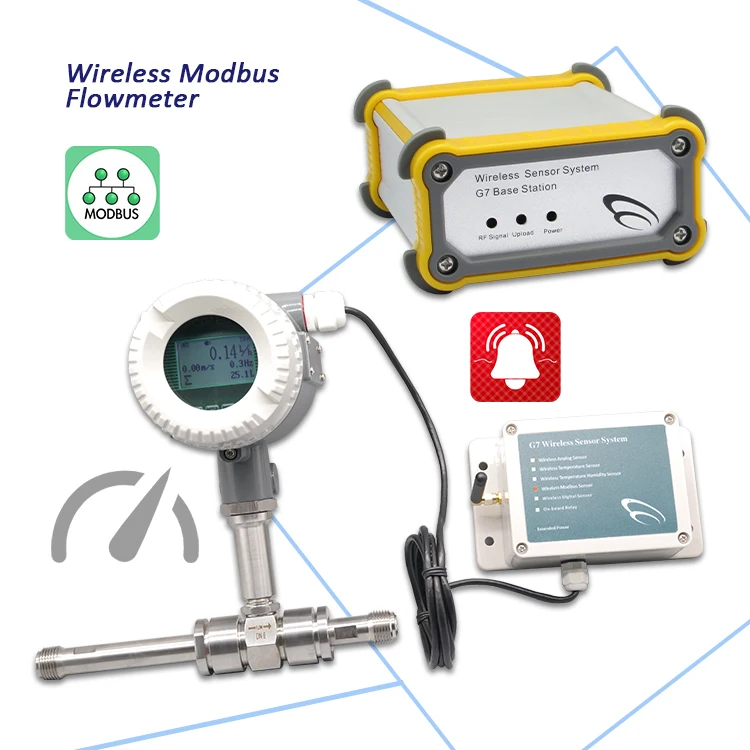 Wireless 4-20mA Pulse Modbus Output Turbine Flow Meter Flow Meter ...