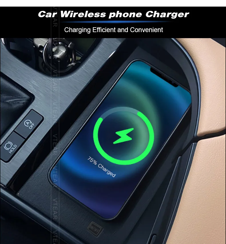 Qi Car Wireless Charger for Lexus ES 2023 2022 Accessories 15w Fast ...