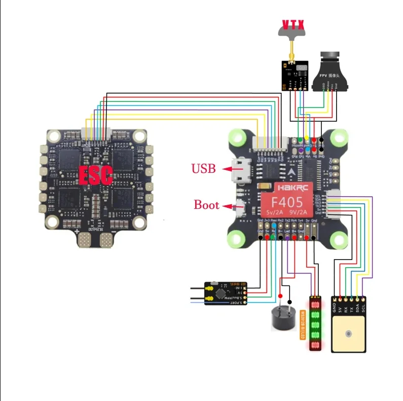 Hakrc F405 F4 V3 Flight Controller With 50a 4in1 Esc Stack - Buy Rc Fpv ...