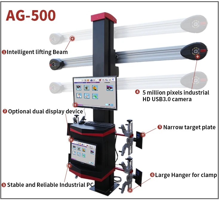 Double Screens Precision Wheel Aligner Machine With Lifting Beam - Buy ...