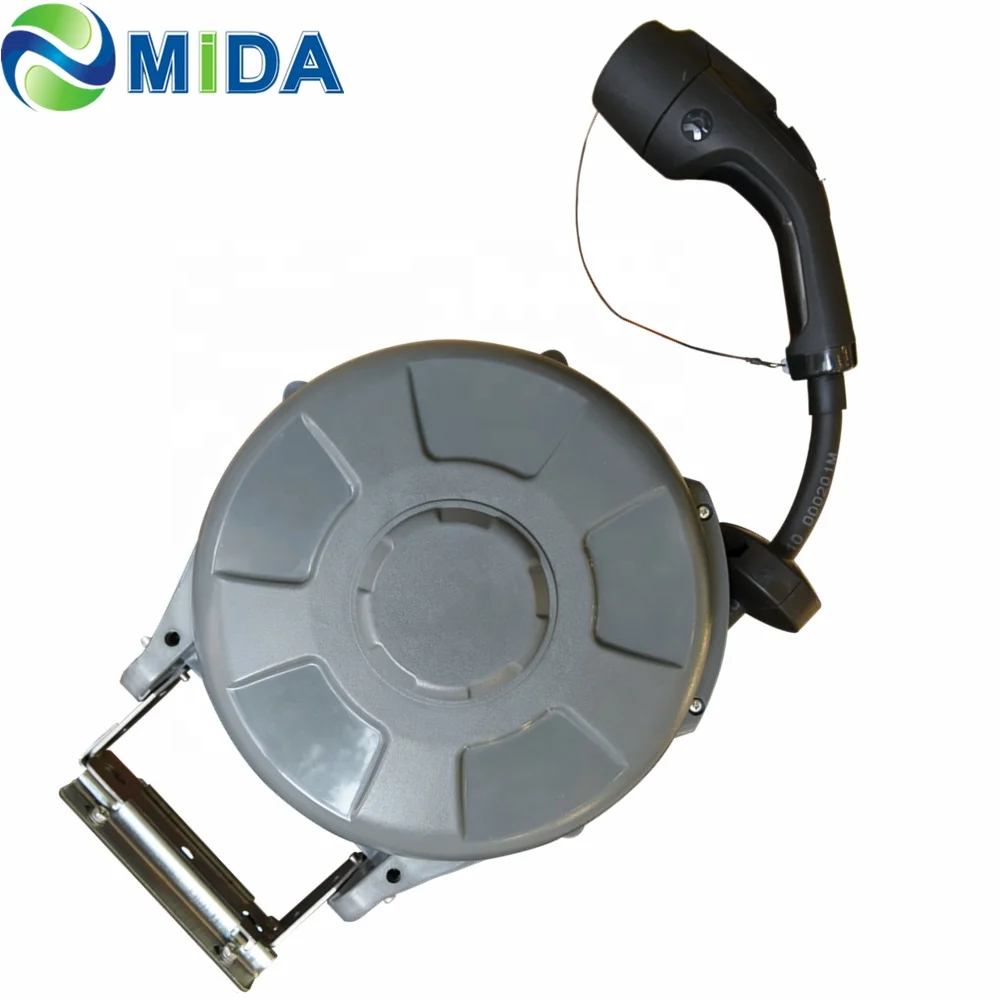 retractable reel Cable reel With 32A type1/type 2 plug 5m cable for EV ...