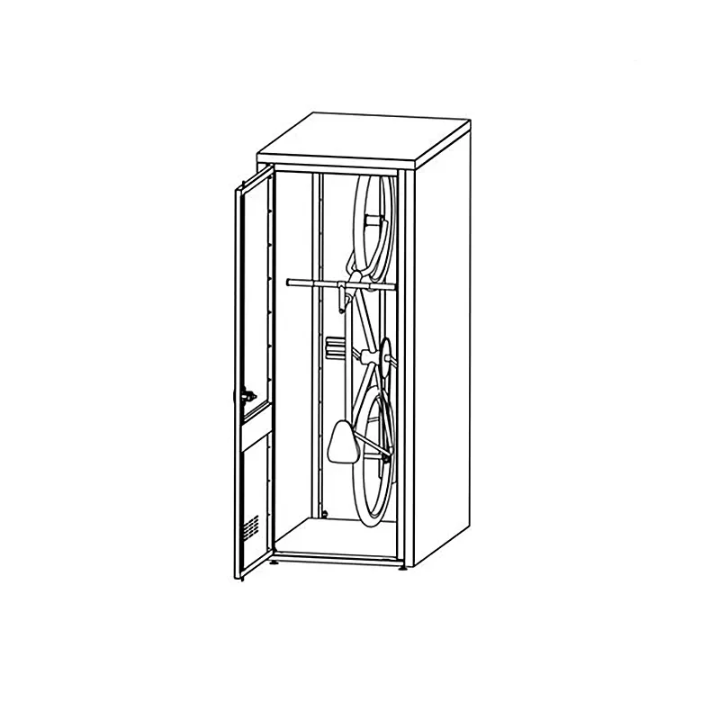 Public Single Door Steel Structure Lateral Bicycle Bike Lockers For ...