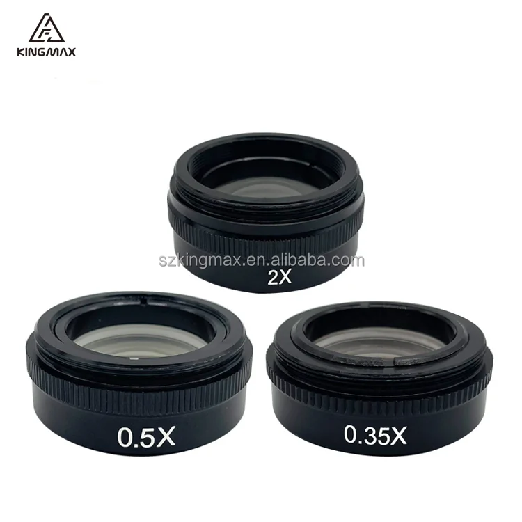 0.35x 2x 0.5x Stereo Microscope Auxiliary Attachment Objective Lens For ...