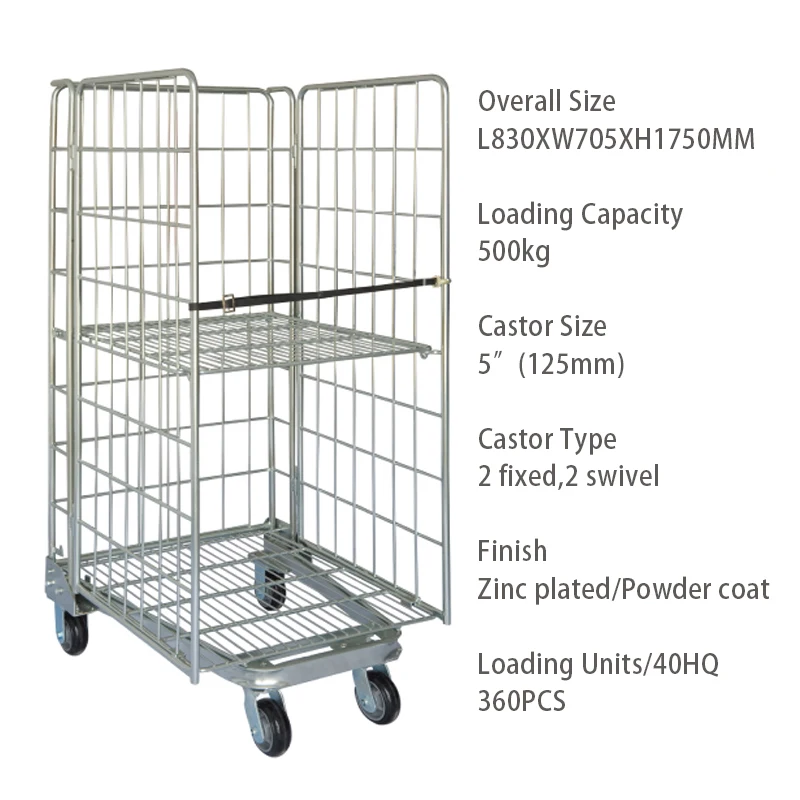 Foldable Warehouse Logistic Roll Container Cage - Buy Roll Container ...