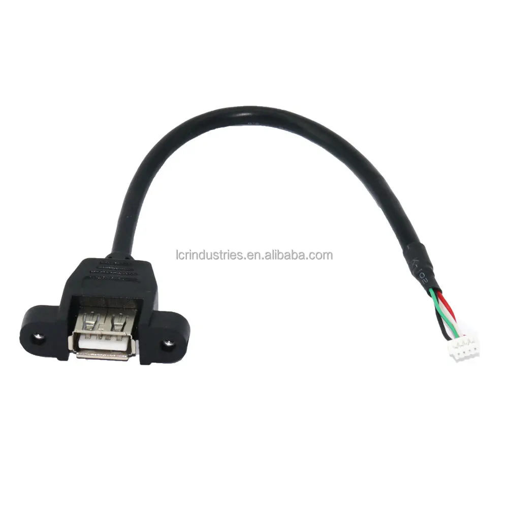 Custom Panel Mount USB Female Cable with JST Molex Connector