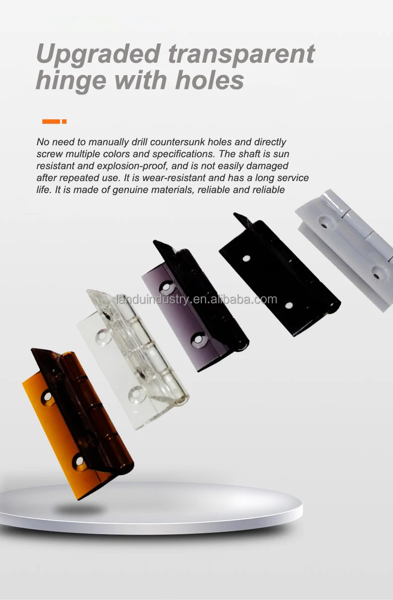 LANDU Clear Transparent Plastic Hardware Mini Acrylic Hinges for Box Handicrafts